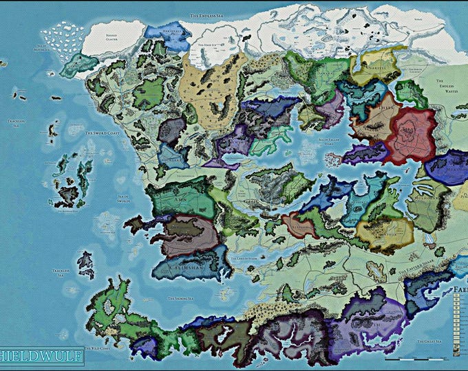 Faerun Map - Forgotten Realms D&D, Hexed (digital Download) - Etsy