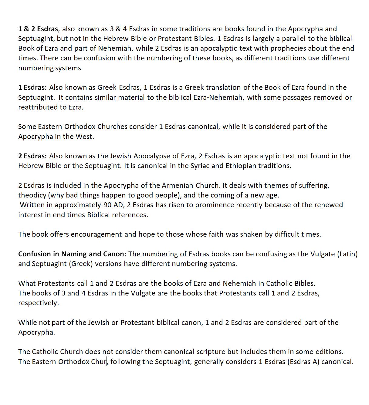 1 & 2 Esdras - the Apocalyptic Extra-canonical Septuagint Apocryphal ...
