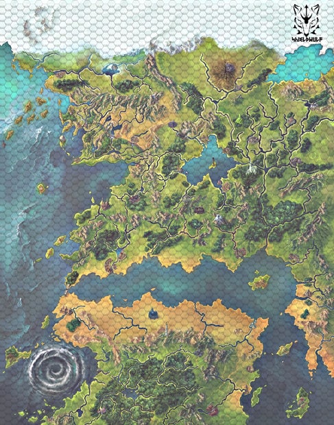 Golarion Inner Sea Map: Pathfinder 2nd Edition With Numbered Hexes (PNG ...