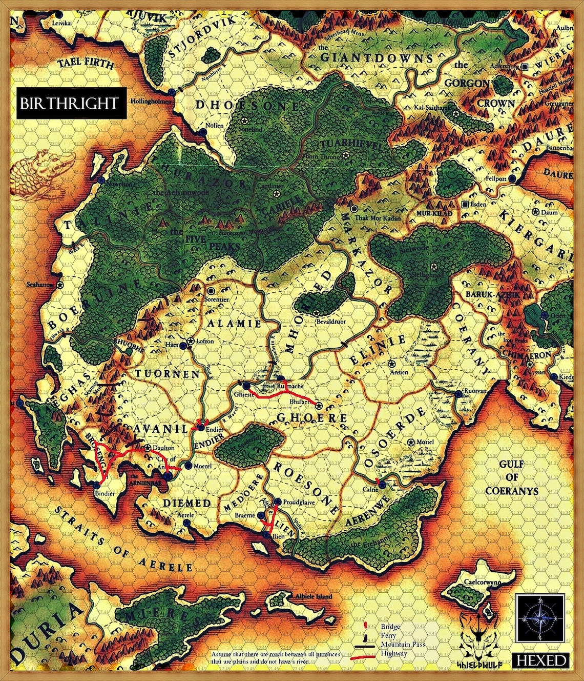 Birthright Digital Map: D&D 2nd Edition With Numbered Hexes (PNG ...