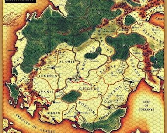 Khorvaire eberron Map in PNG Format W/ Numbered Hexes AD&D Dungeons and ...