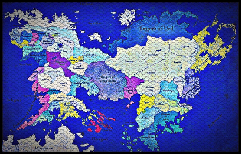 Arda and Middle Earth Map in PNG Format W/ Numbered Hexes - Use It for ...