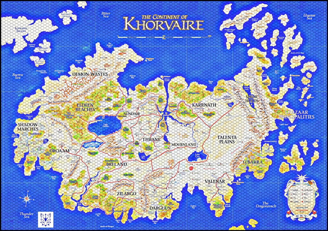 Khorvaire (eberron) Map in PNG Format W/ Numbered Hexes - AD&D Dungeons ...