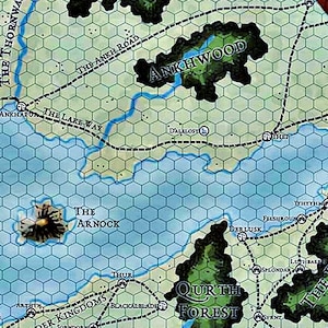 Faerun (forgotten Realms) Big Blue Map in PNG Format W/ Hexes - AD&D ...