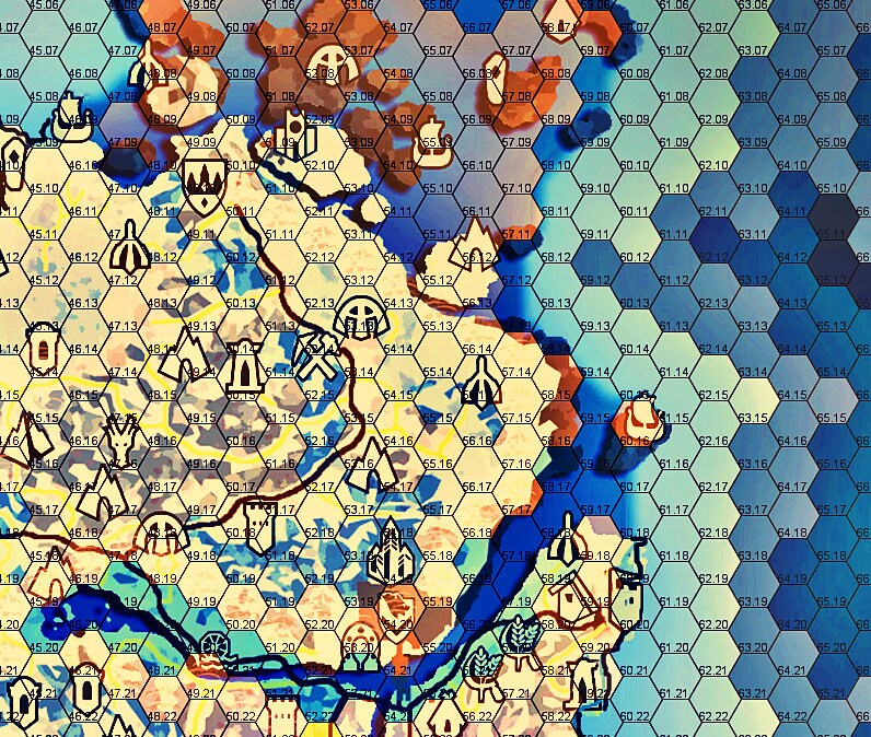 Skyrim Map in PNG Format W/ Numbered Hexes Use It for an AD&D Dungeons ...