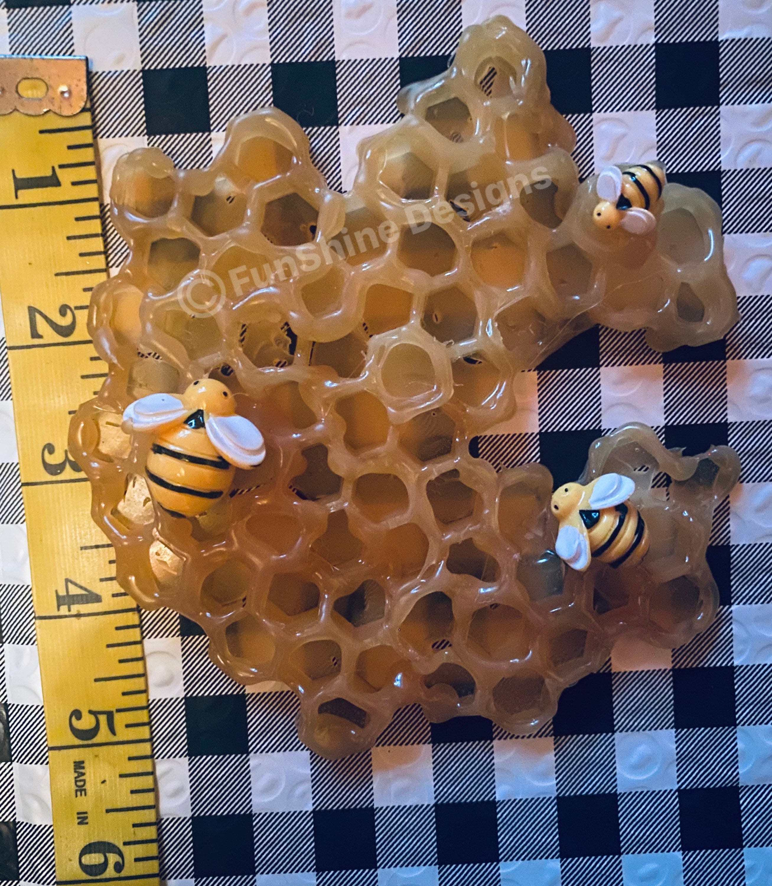 Faux Honeycomb Piece With Bees/decorative Accents - Etsy