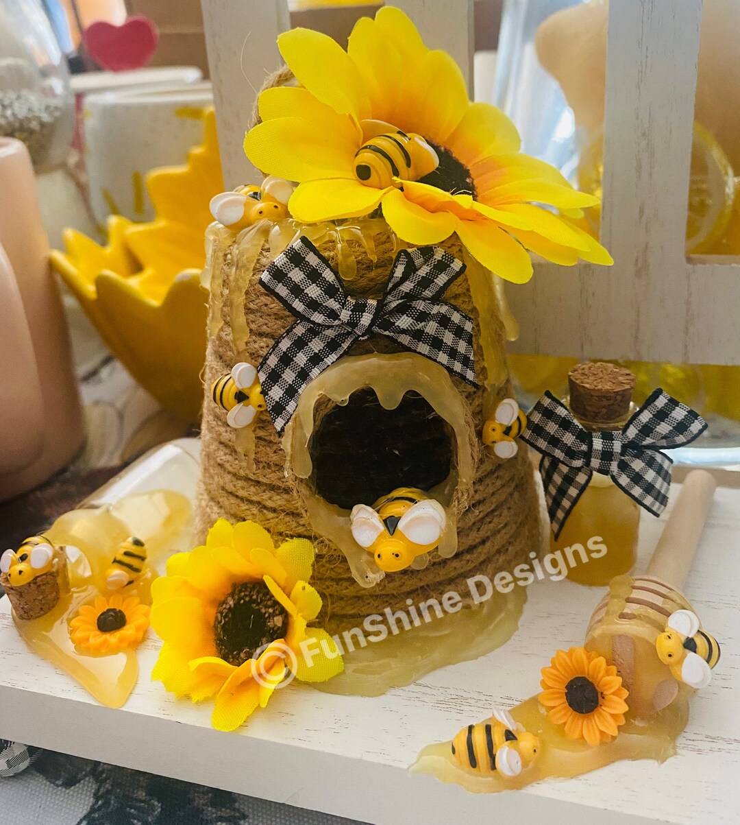 Farmhouse Beehive/bee Skep Decor - Etsy
