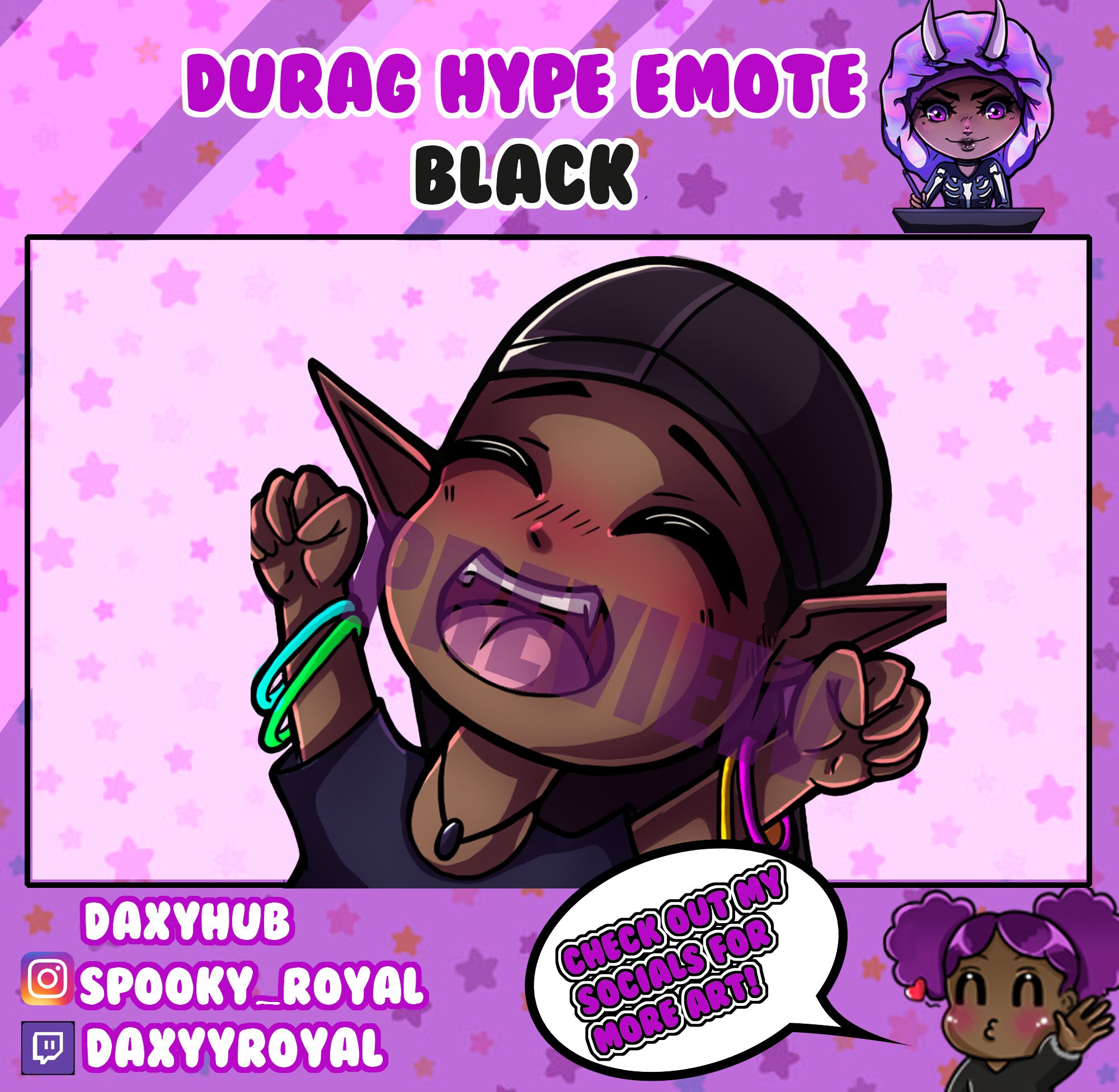 Black Durag Hype Emote TWITCH/DISCORD/YOUTUBE Ready! - Etsy