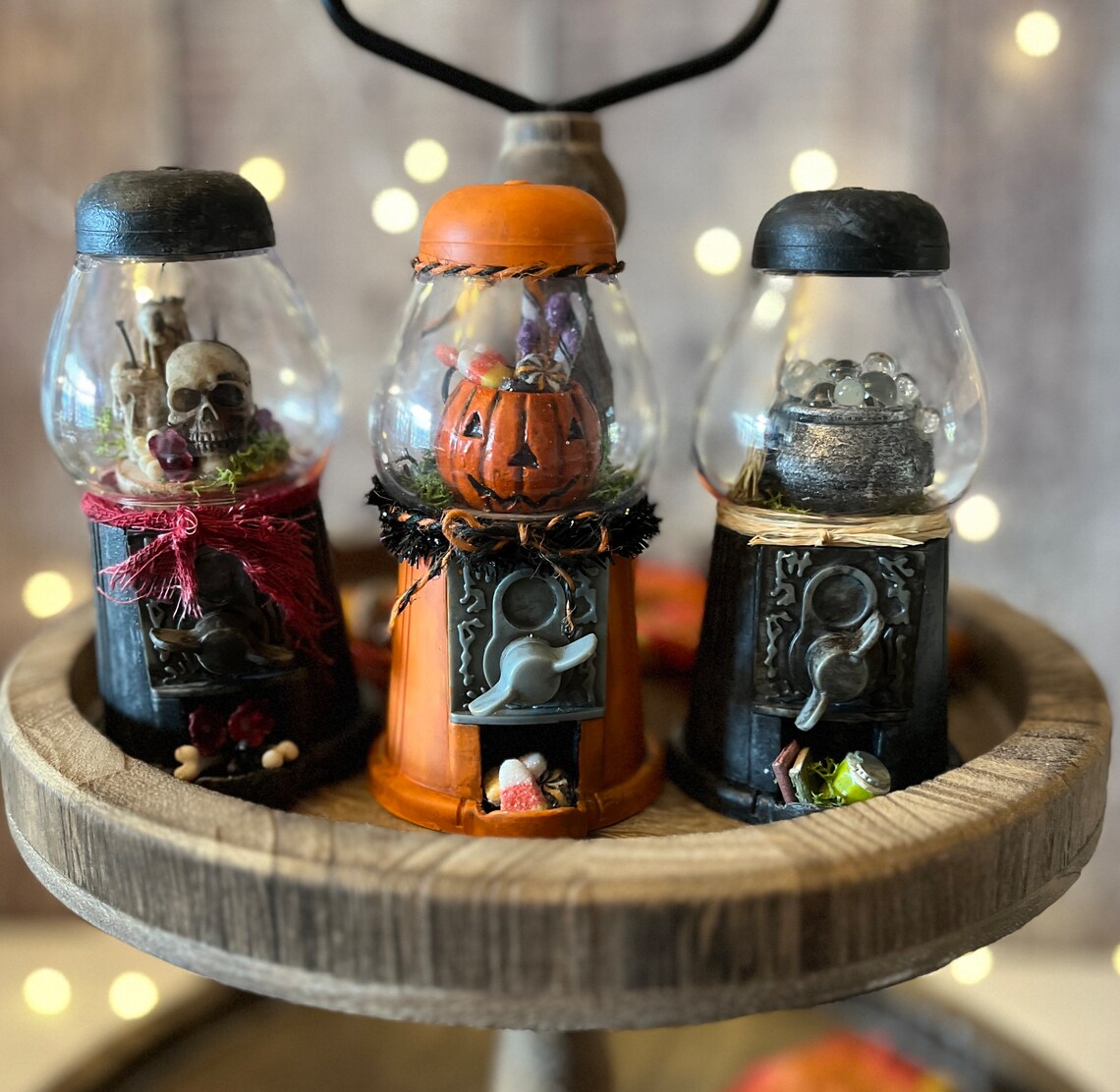 Skull/gothic Halloween Mini Gum Ball Machine, Diorama, Tiered Tray ...