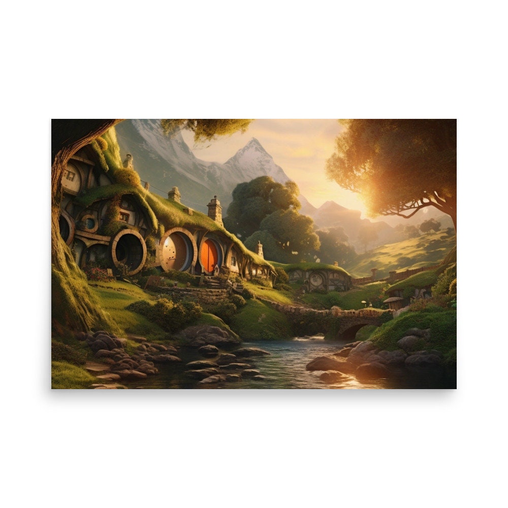 The Shire Painting, Lord of the Rings Painting, Middle Earth Painting ...