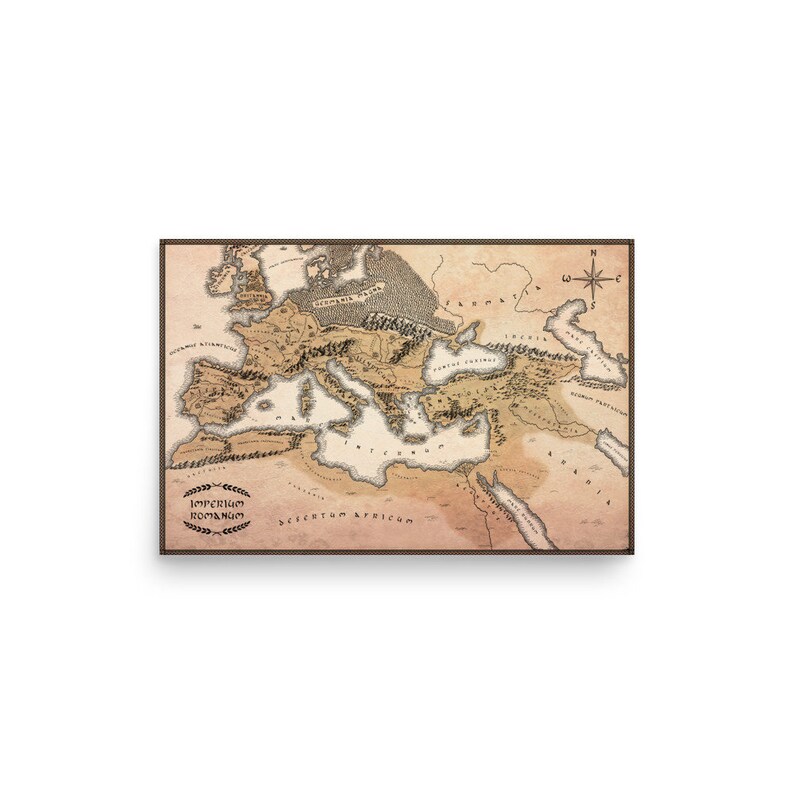 Tolkien Inspired Map of Roman Empire, Hand Drawn Roman Empire Map for ...