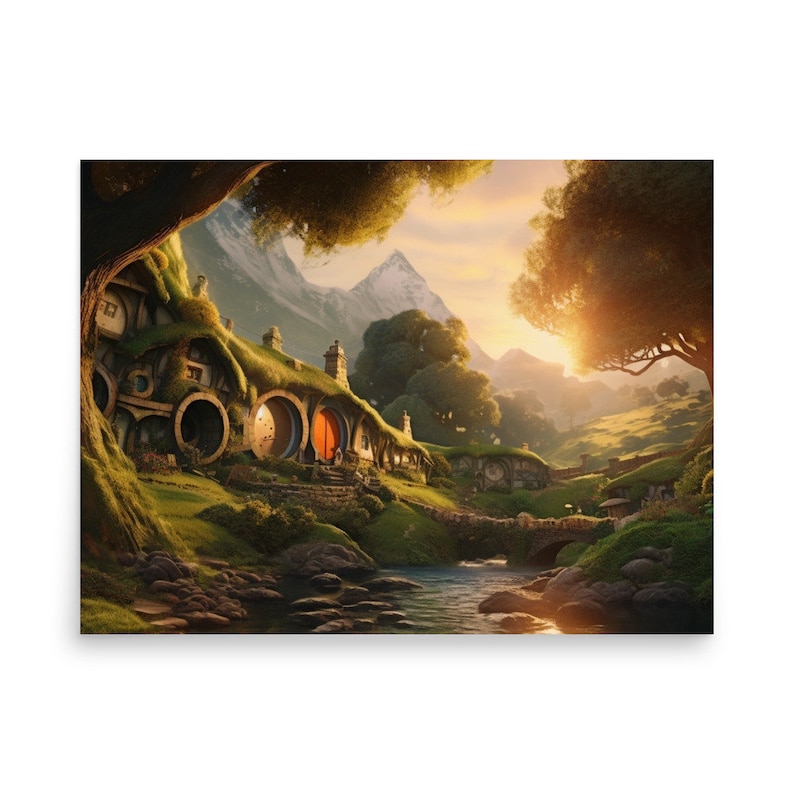 The Shire Painting, Lord of the Rings Painting, Middle Earth Painting ...