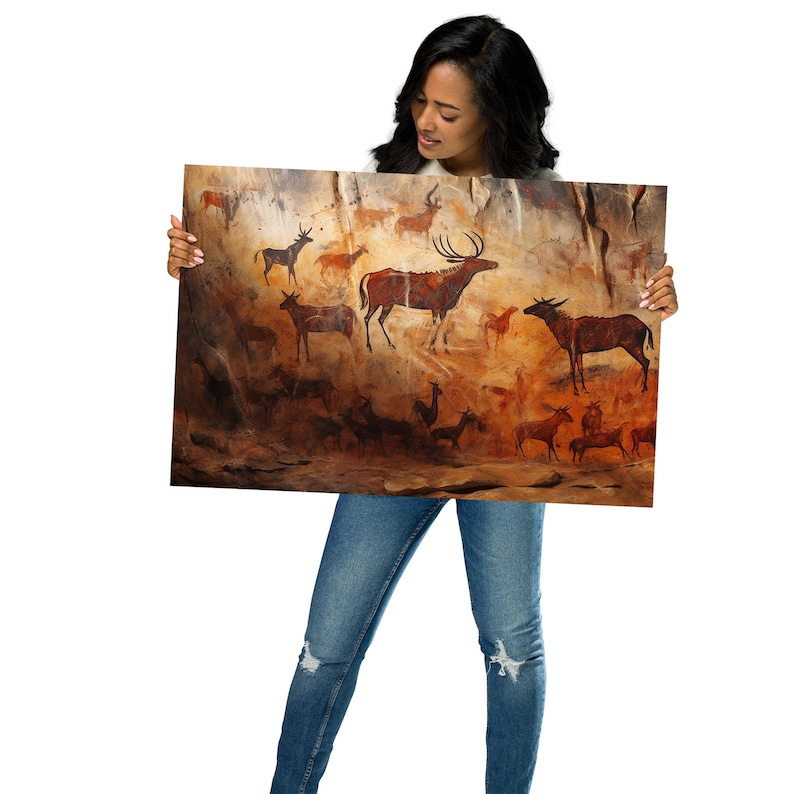 Rustic Man Cave Painting for Living Room, Historic Art for Cabin ...