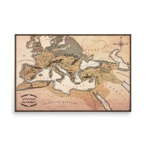 Hand Drawn Roman Empire Map, Tolkien Inspired Historic Wall Art (117 A ...