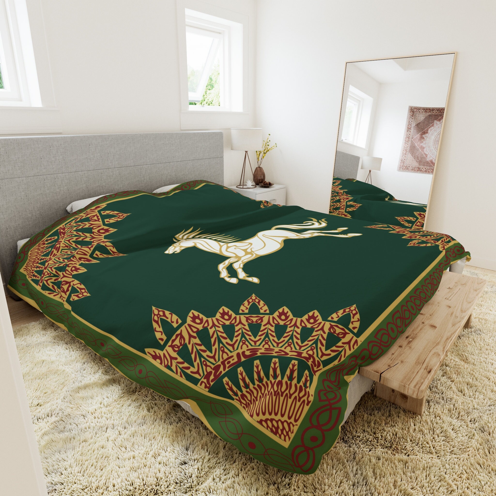 Rohan Duvet Cover, Rohan Flag Duvet Cover, Rohan Banner Duvet Cover ...