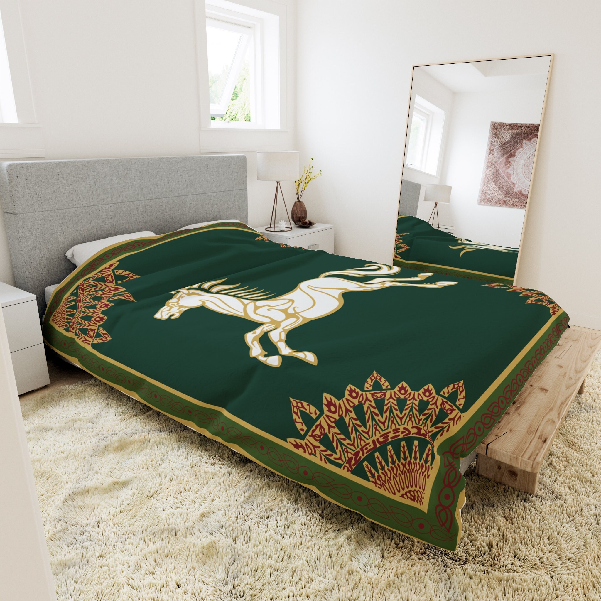 Rohan Duvet Cover, Rohan Flag Duvet Cover, Rohan Banner Duvet Cover ...