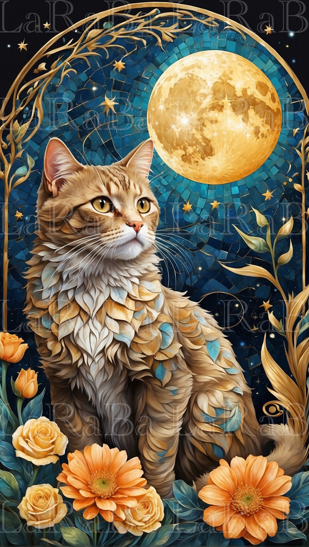 Astral Cats, Clip Art Digital File for Diaries, Calendars, Posters, Paintings, Notebooks, Astral ...