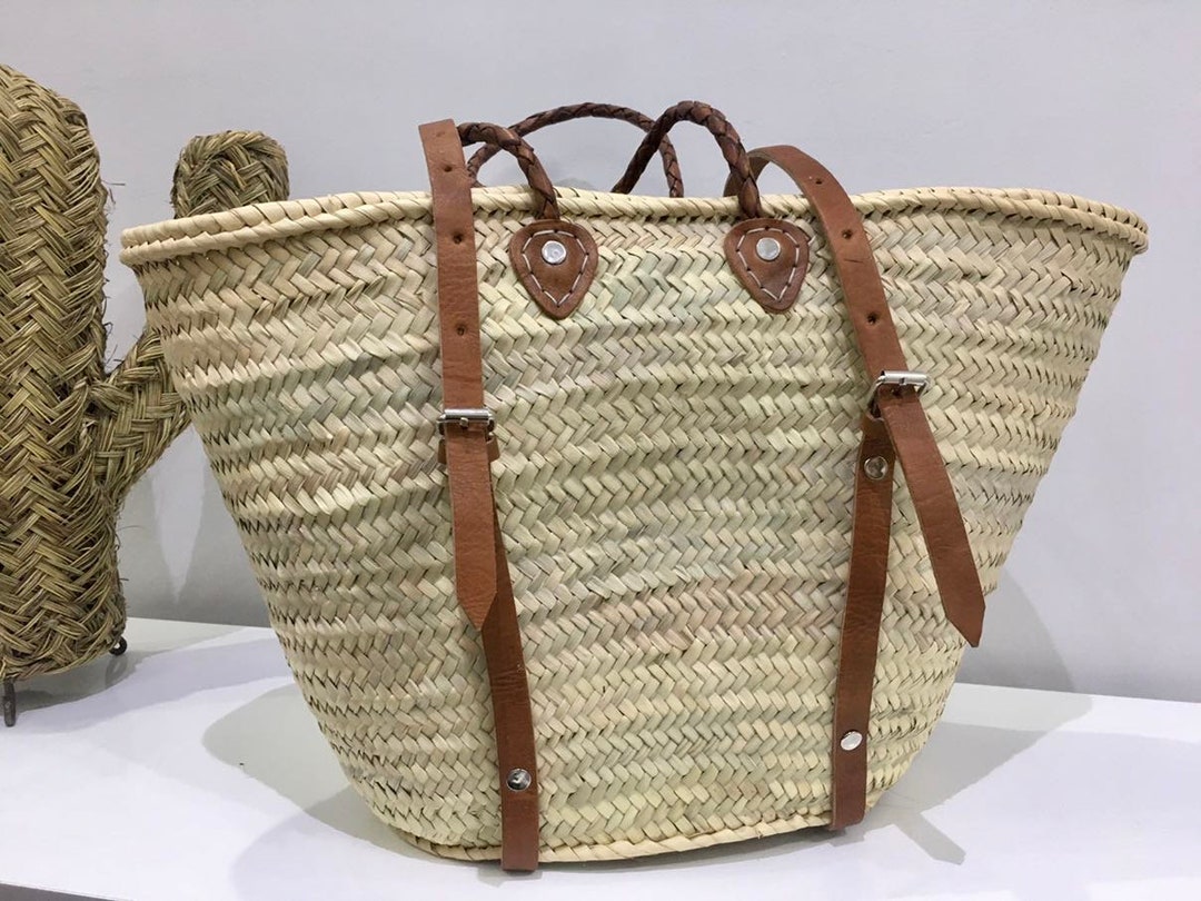 Natural Basket Backpack Leather Handles Entirely Handmade | French ...