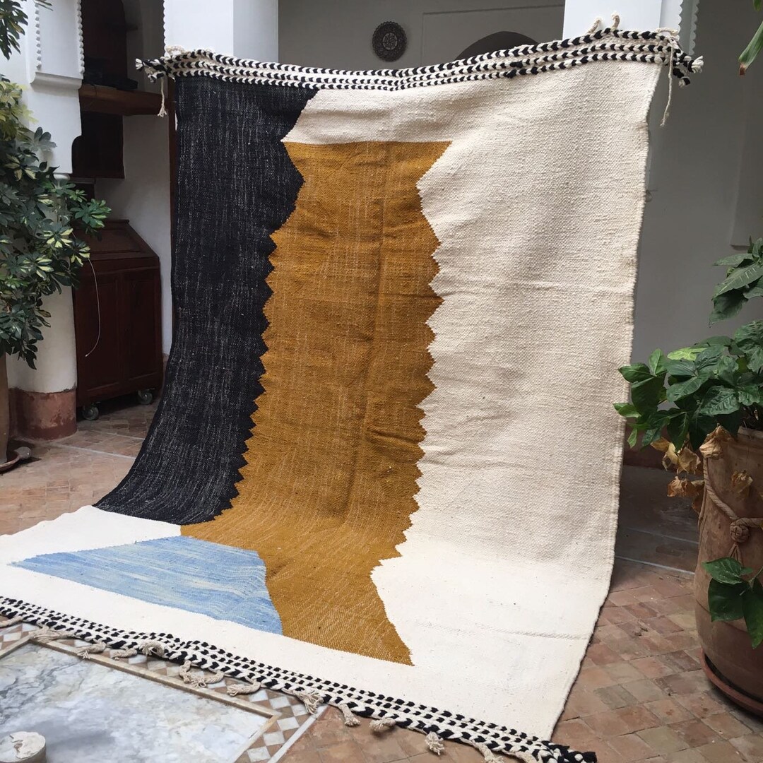 Morrocan Rug Flat Weave 7x10 Abstract Berber Rug Handwoven - Etsy Israel