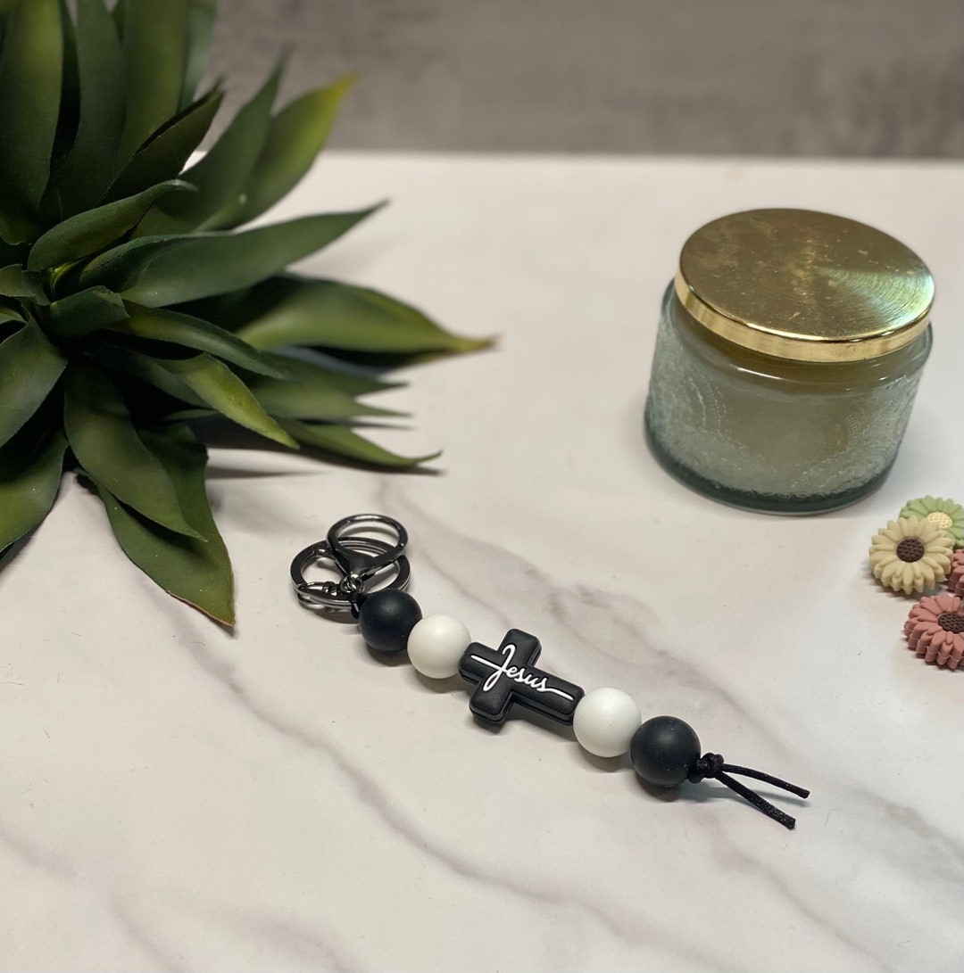 Cross Keychains Jesus Christian Gifts Religious Black Catholic Gift ...