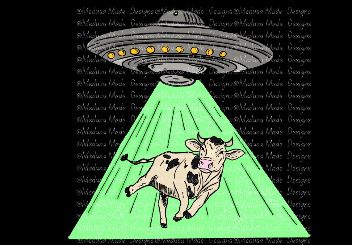 Cow UFO Alien Abduction Digital Download - PNG - Etsy