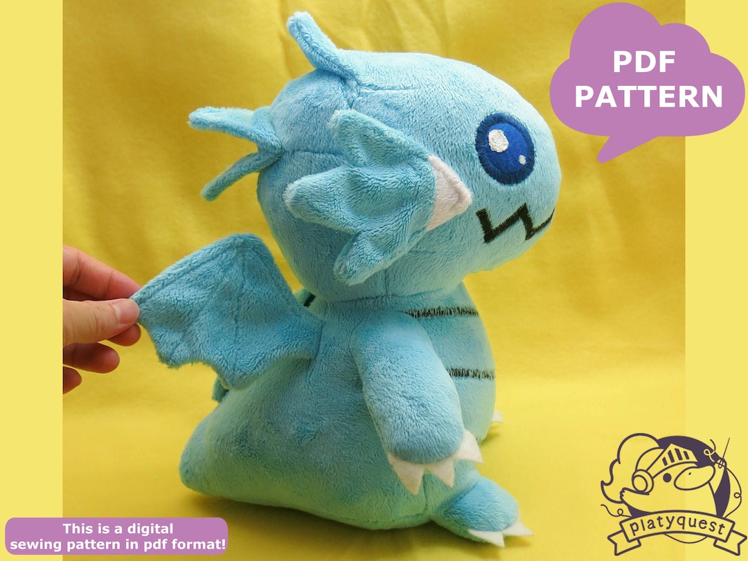 Blue Eyes White Dragon- Chubby Dragon Tutorial- DIY Blue Dragon Pattern ...