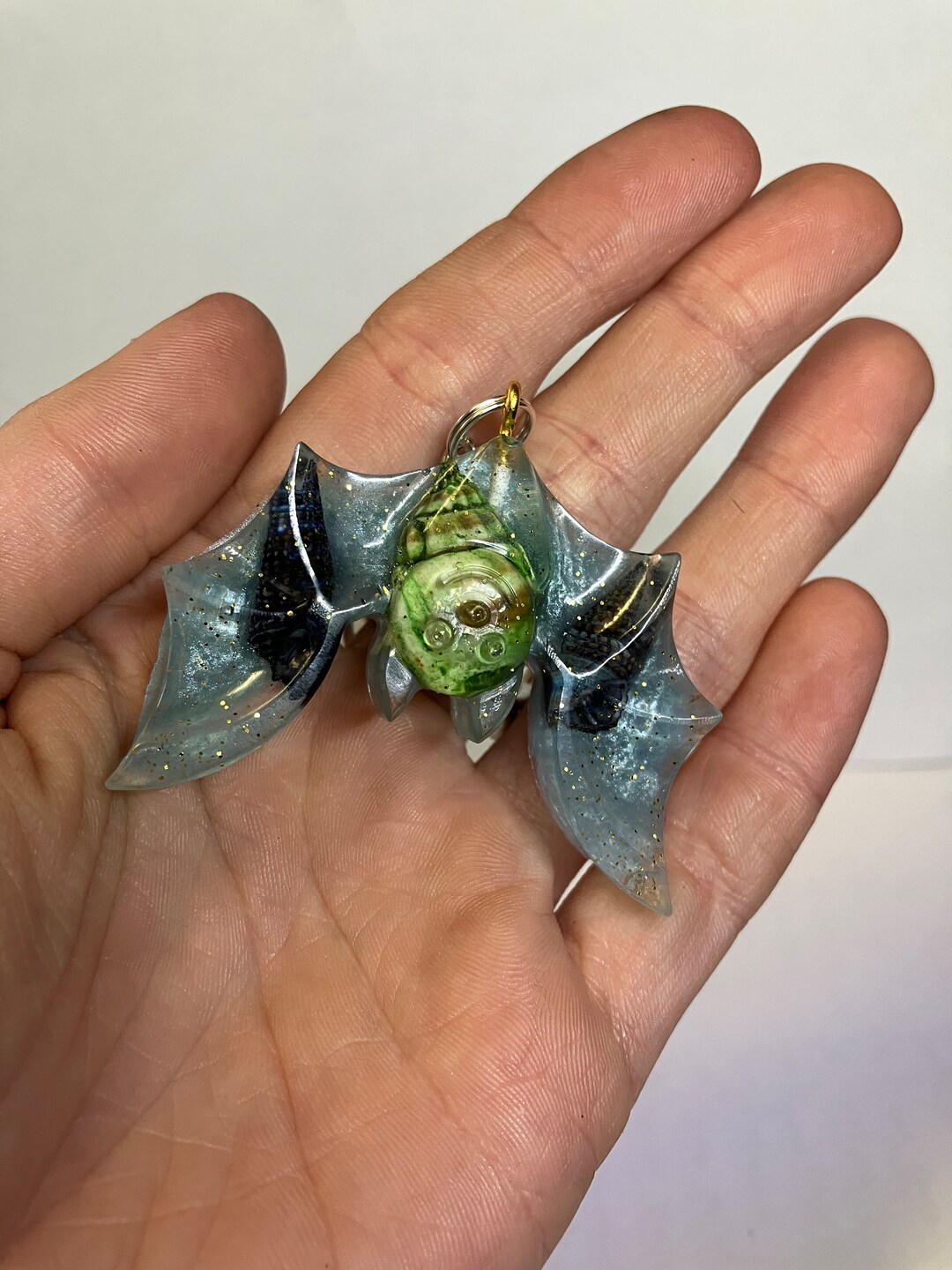 Resin Bat Keychain: Mica Powder Accent - Etsy