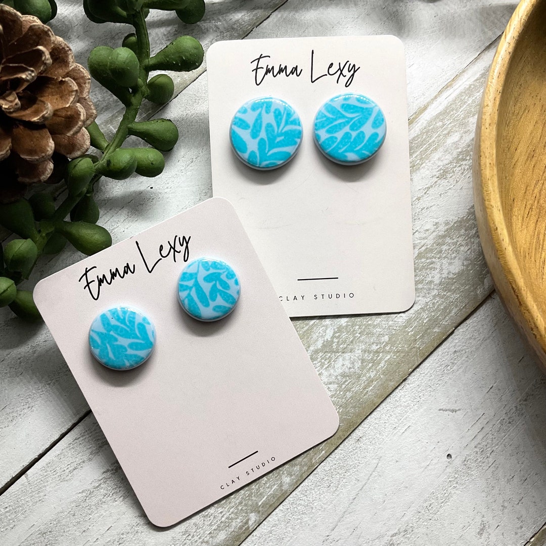 Clay Studs / POLYMER CLAY Studs / Leaves Studs / Fun Studs ...