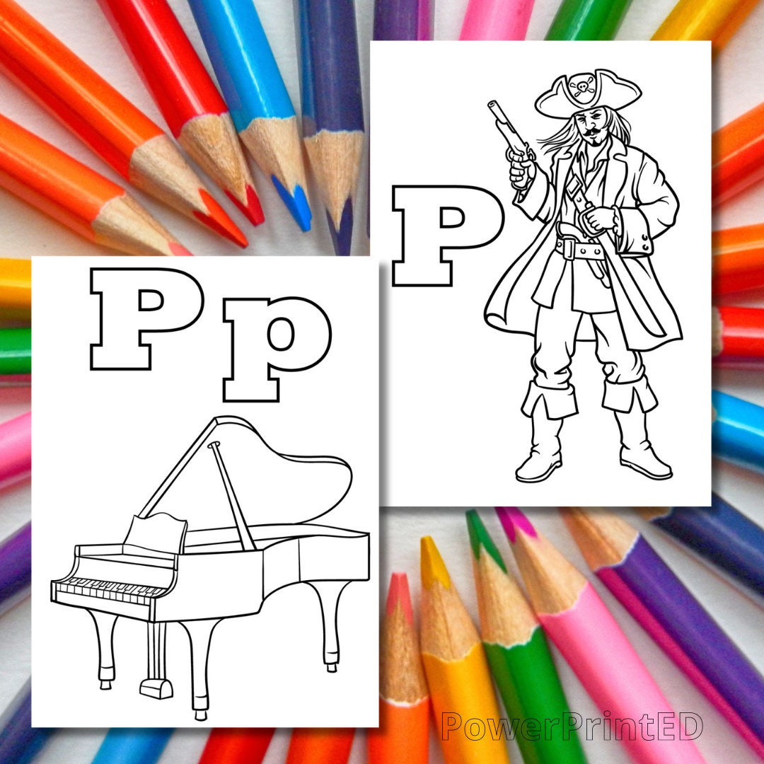 15 LETTER P Coloring Pages/ Alphabet Coloring Pages/ Abc Coloring Pages ...