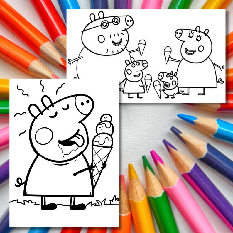 65 PEPPA BIG Coloring Pages / Printable Coloring Pages / - Etsy