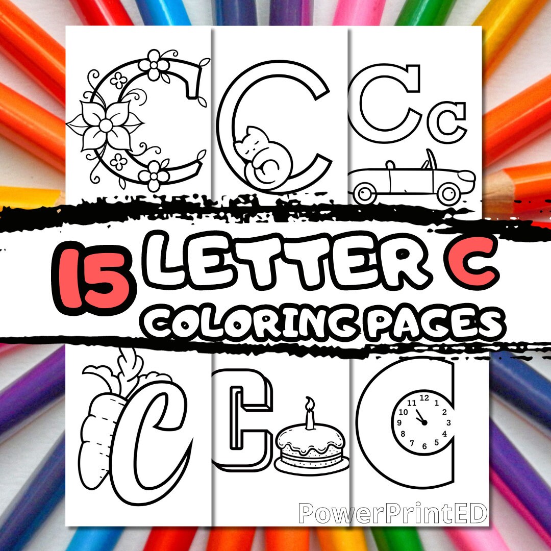 15 LETTER C Coloring Pages/ Alphabet Coloring Pages/ Abc Coloring Pages ...