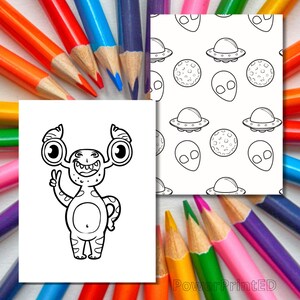 15 ALIEN Coloring Pages/ Space Coloring Pages/ Kid Coloring Pages ...