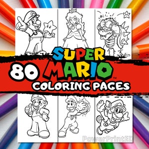 Super Mario Coloring Pages Printable Pdf Kids Coloring Book Cartoon ...