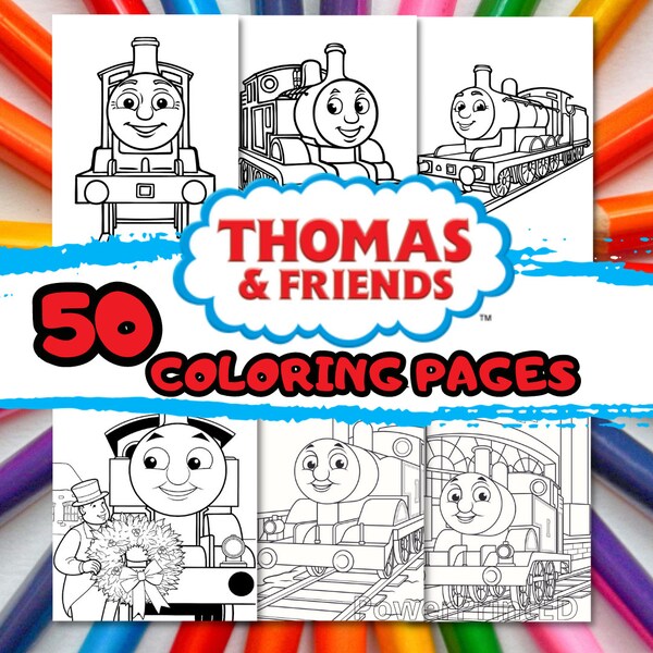 50 THOMAS & FRIENDS Coloring Pages / Coloring Book for Kid / Printable ...