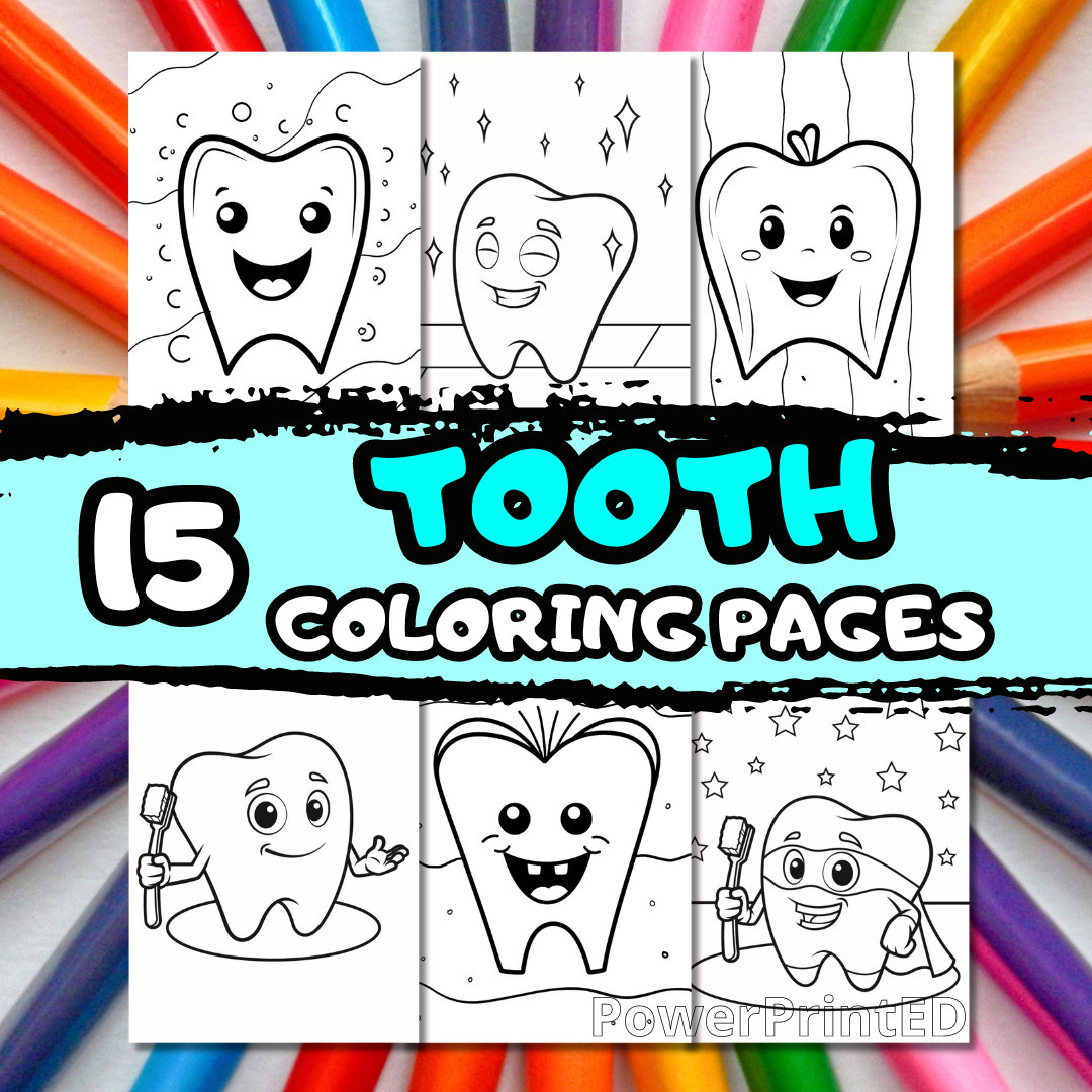 15 TOOTH Coloring Pages/ Kid Coloring Pages/ Dentist Instruments ...