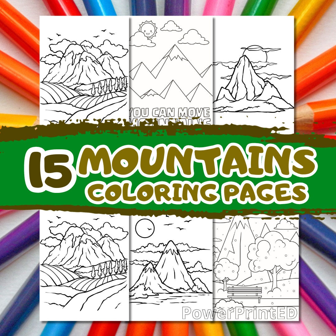 15 MOUNTAINS Coloring Pages/ Holiday Coloring Pages/ Printable - Etsy