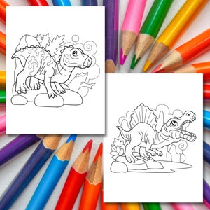 150 DINOSAUR Coloring Pages/ Cute Dinosaur/ Kid Coloring Pages ...