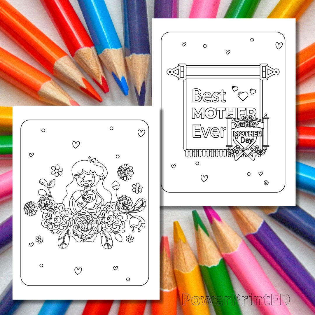 60 MOTHER DAY Coloring Pages/mothers Day Coloring/mother's Day Activity ...