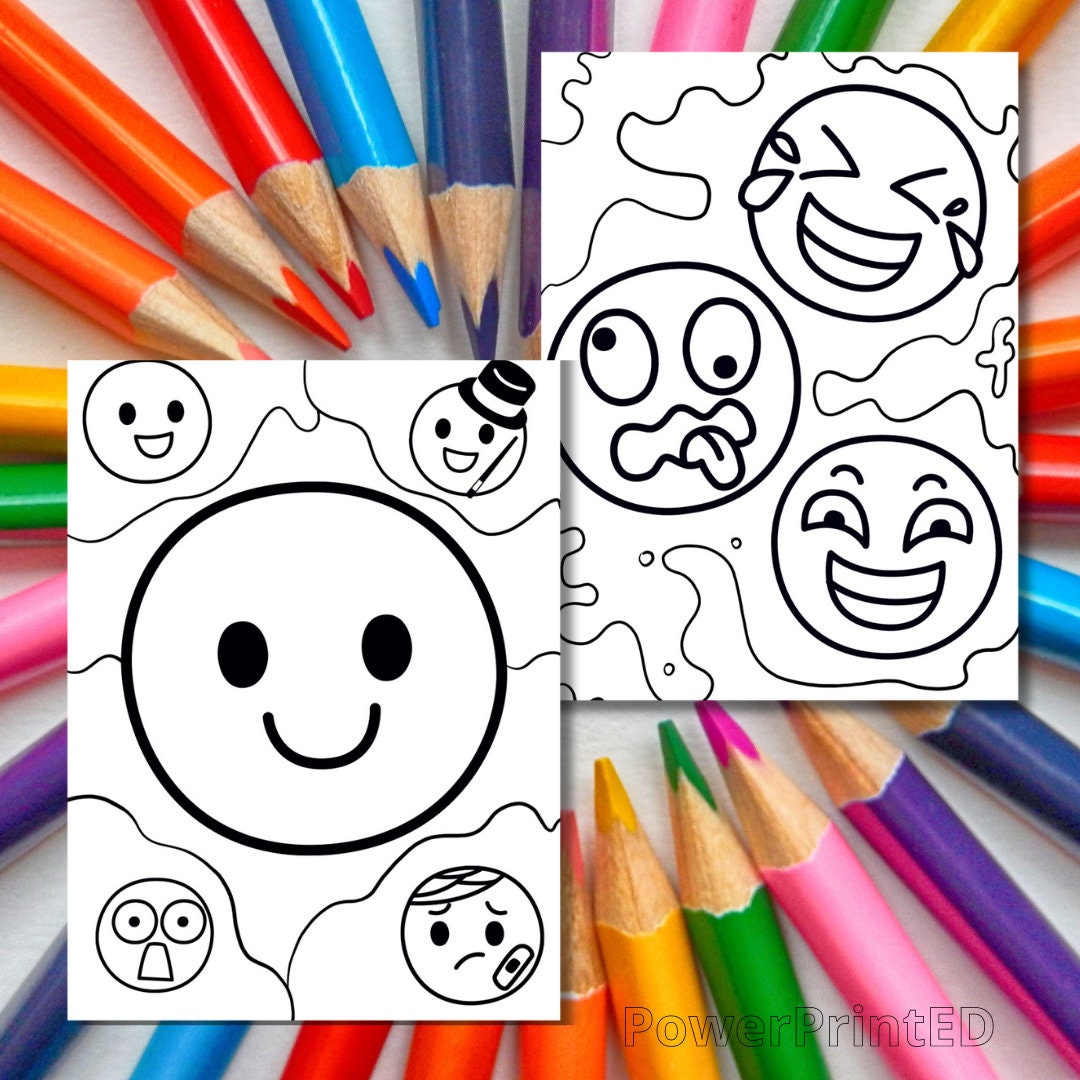 15 EMOJI Coloring Pages/ Kid Coloring Pages/printable Coloring Pages ...