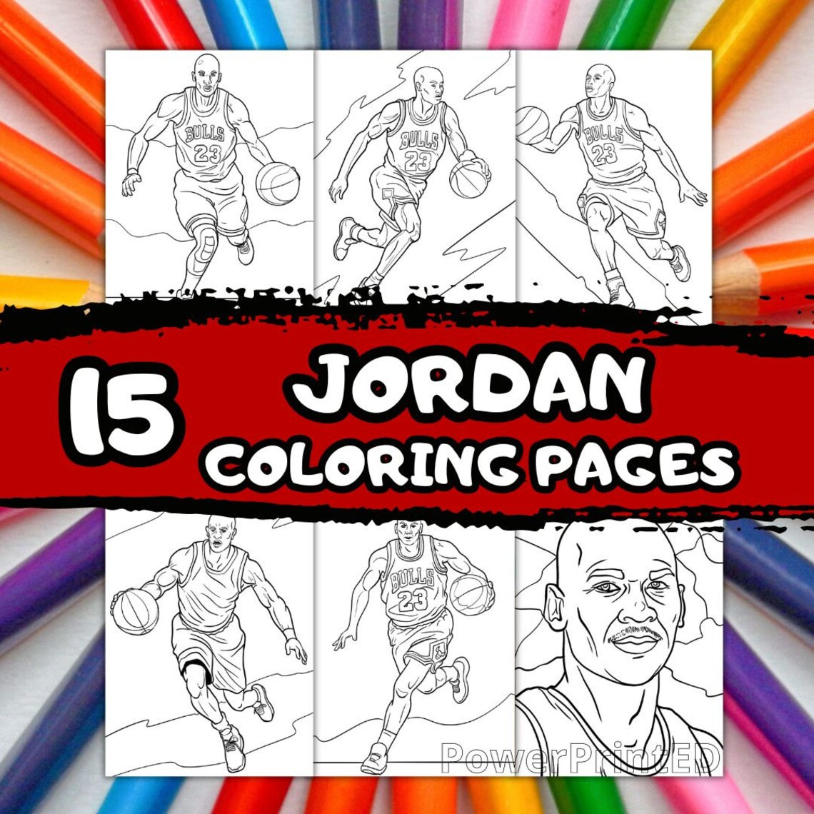 15 MICHAEL JORDAN Coloring Pages/ Jordan Coloring Pages/kid Coloring ...