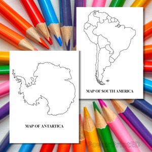 15 WORLD MAP Coloring Pages/homeschool/downloadable Coloring Sheets ...