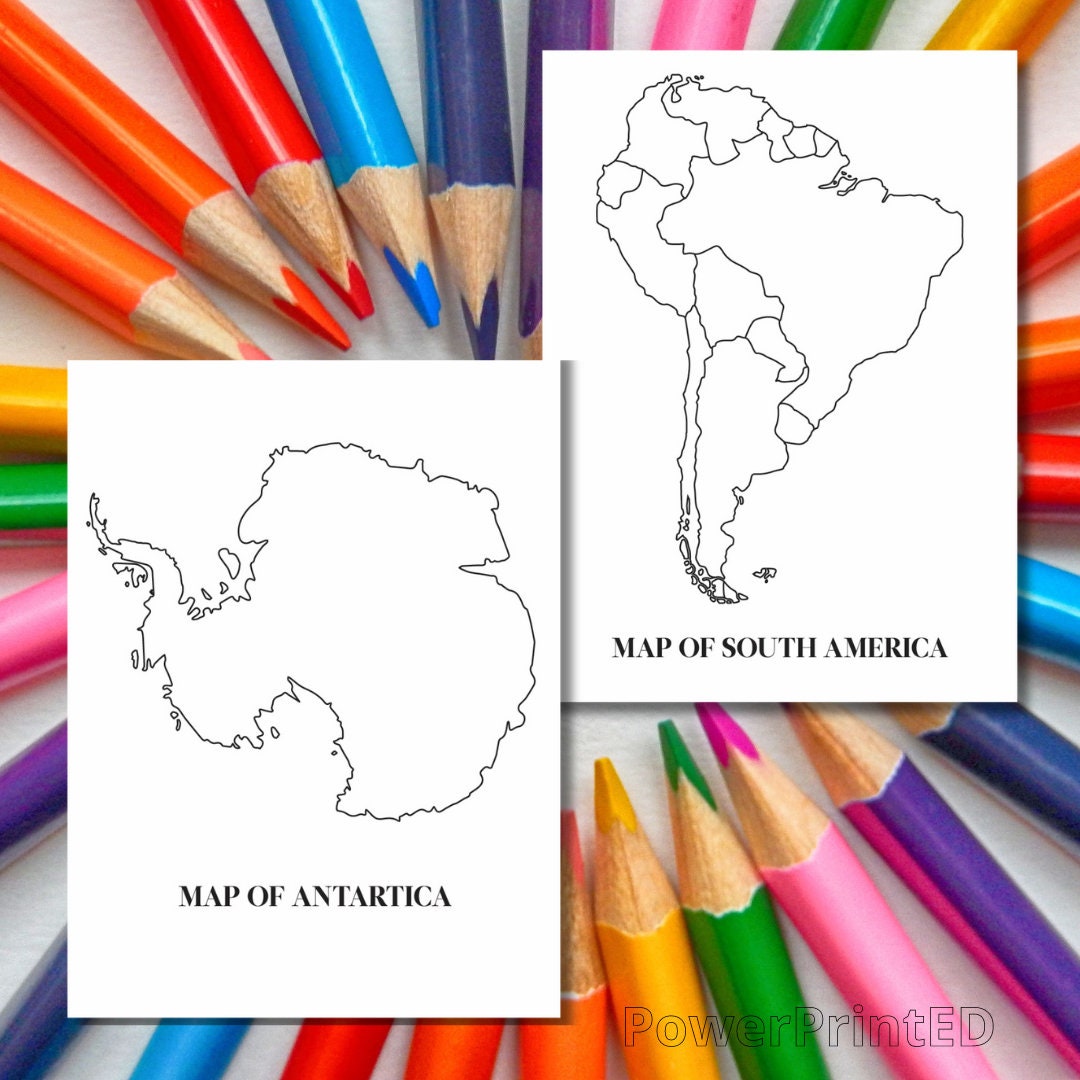 15 WORLD MAP Coloring Pages/homeschool/downloadable Coloring Sheets ...