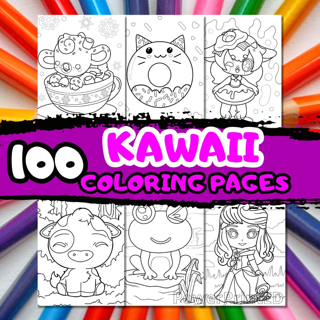 Cute Kawaii Coloring Pages Printable Kids Kawaii Coloring Book Pdf ...