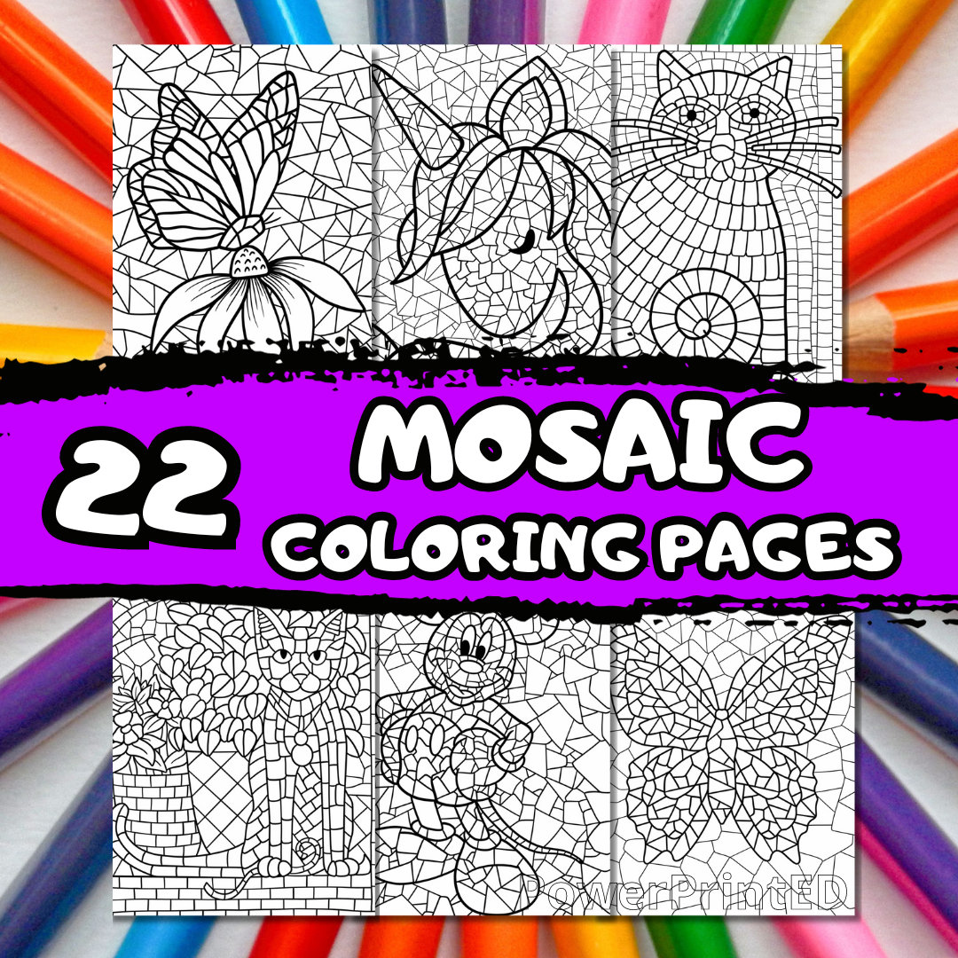 22 MOSAIC Coloring Pages/printable Coloring Pages/ Kid Coloring Pages ...