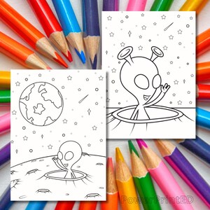 15 ALIEN Coloring Pages/ Space Coloring Pages/ Kid Coloring Pages ...