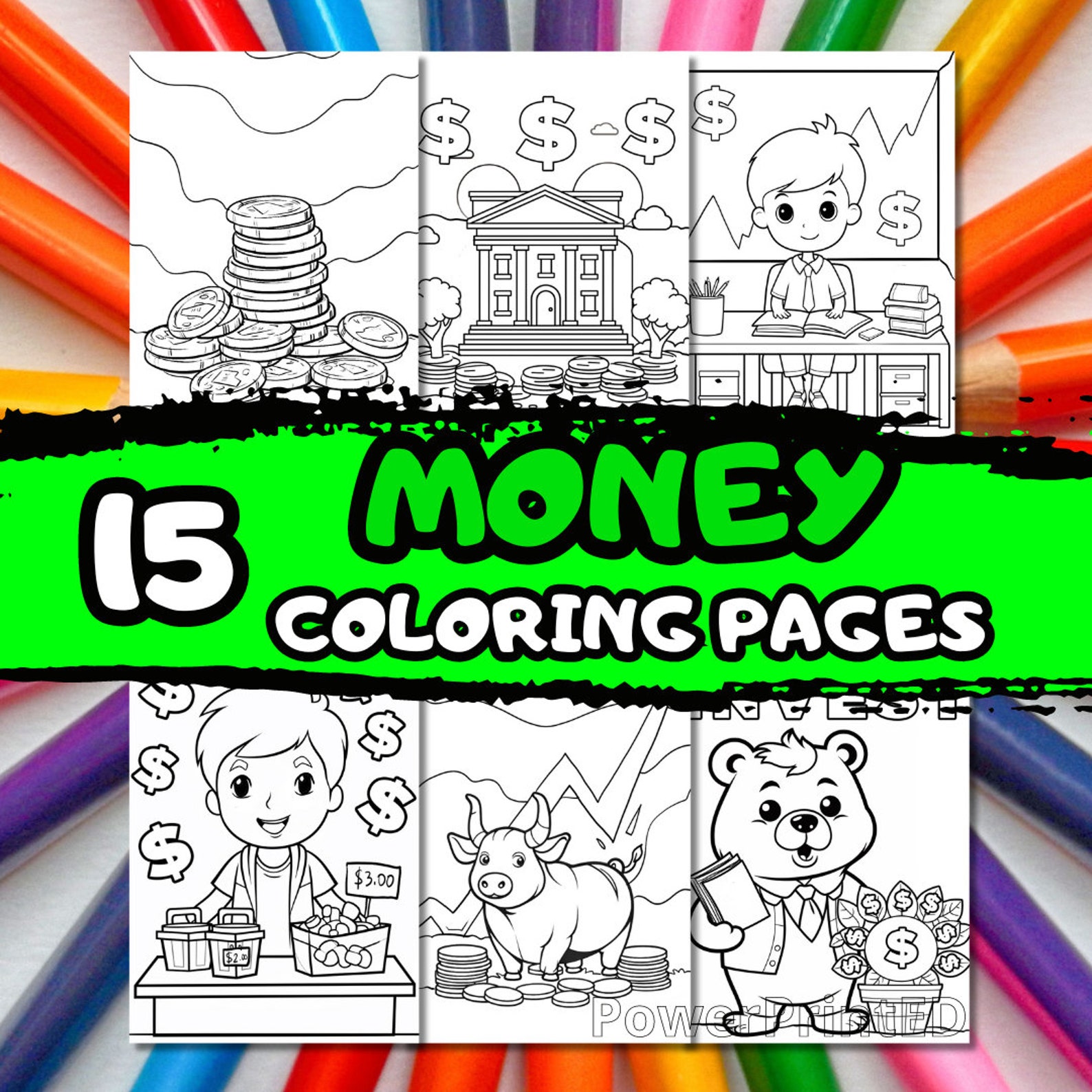 15 MONEY Coloring Pages/ Kid Coloring Pages/printable Coloring Pages ...