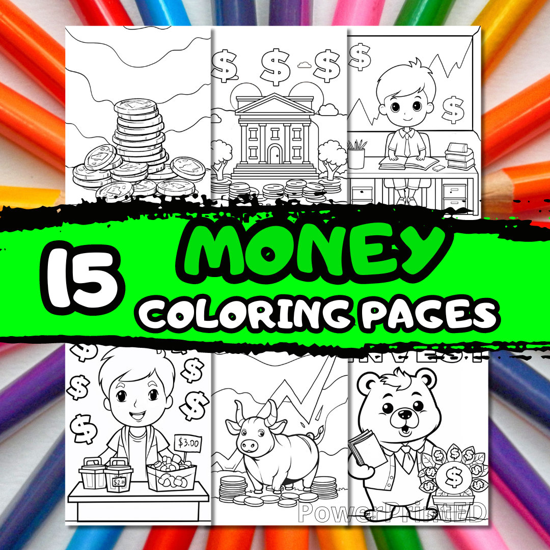 15 MONEY Coloring Pages/ Kid Coloring Pages/printable Coloring Pages ...