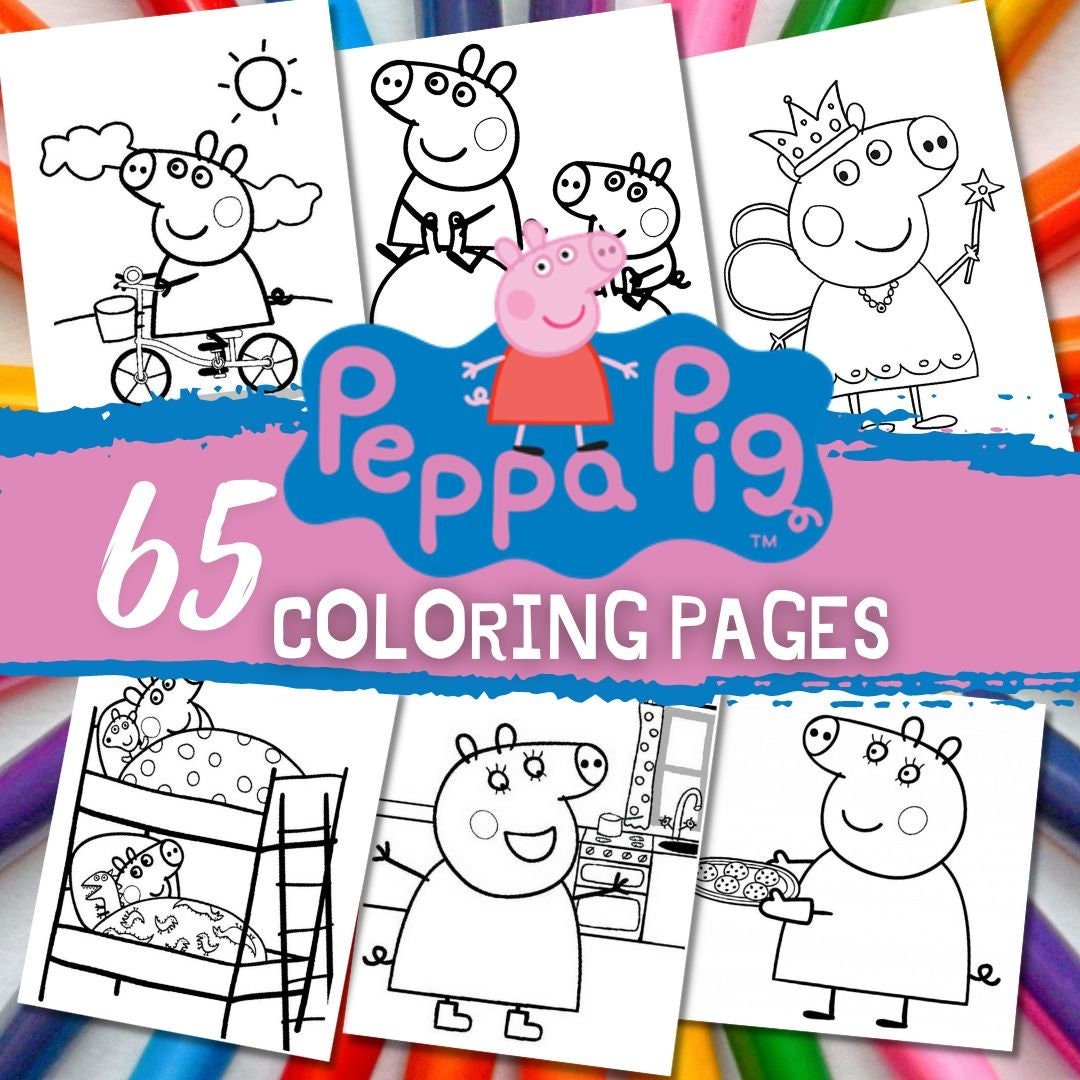65 PEPPA BIG Coloring Pages / Printable Coloring Pages / - Etsy