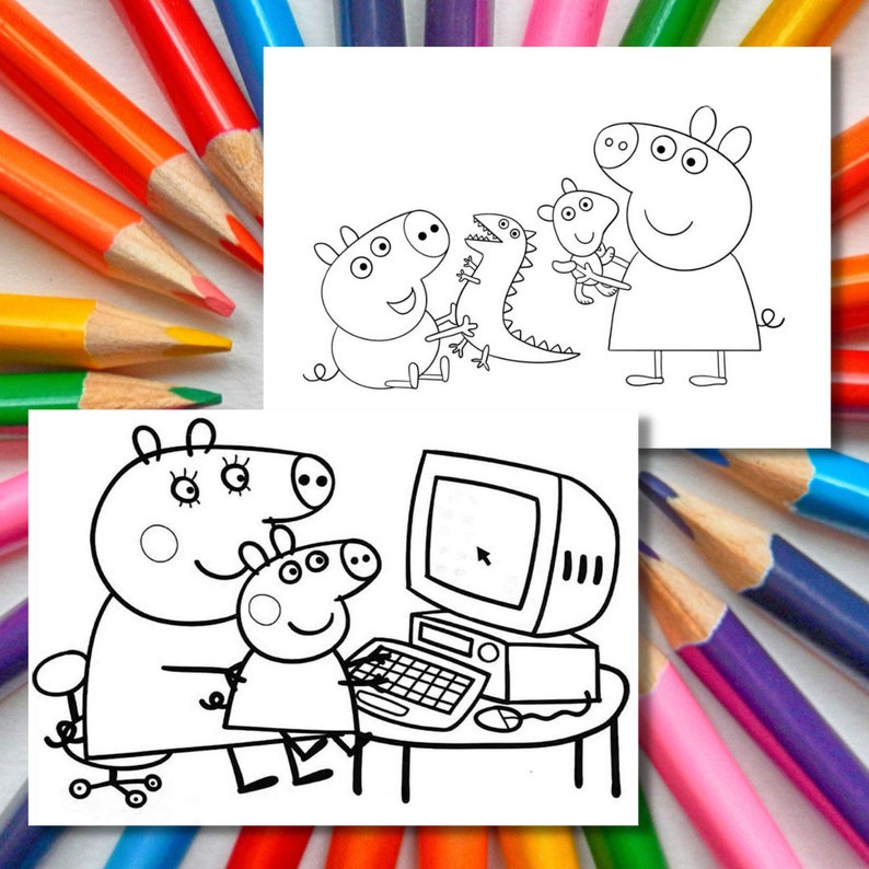 65 PEPPA BIG Coloring Pages / Printable Coloring Pages / - Etsy