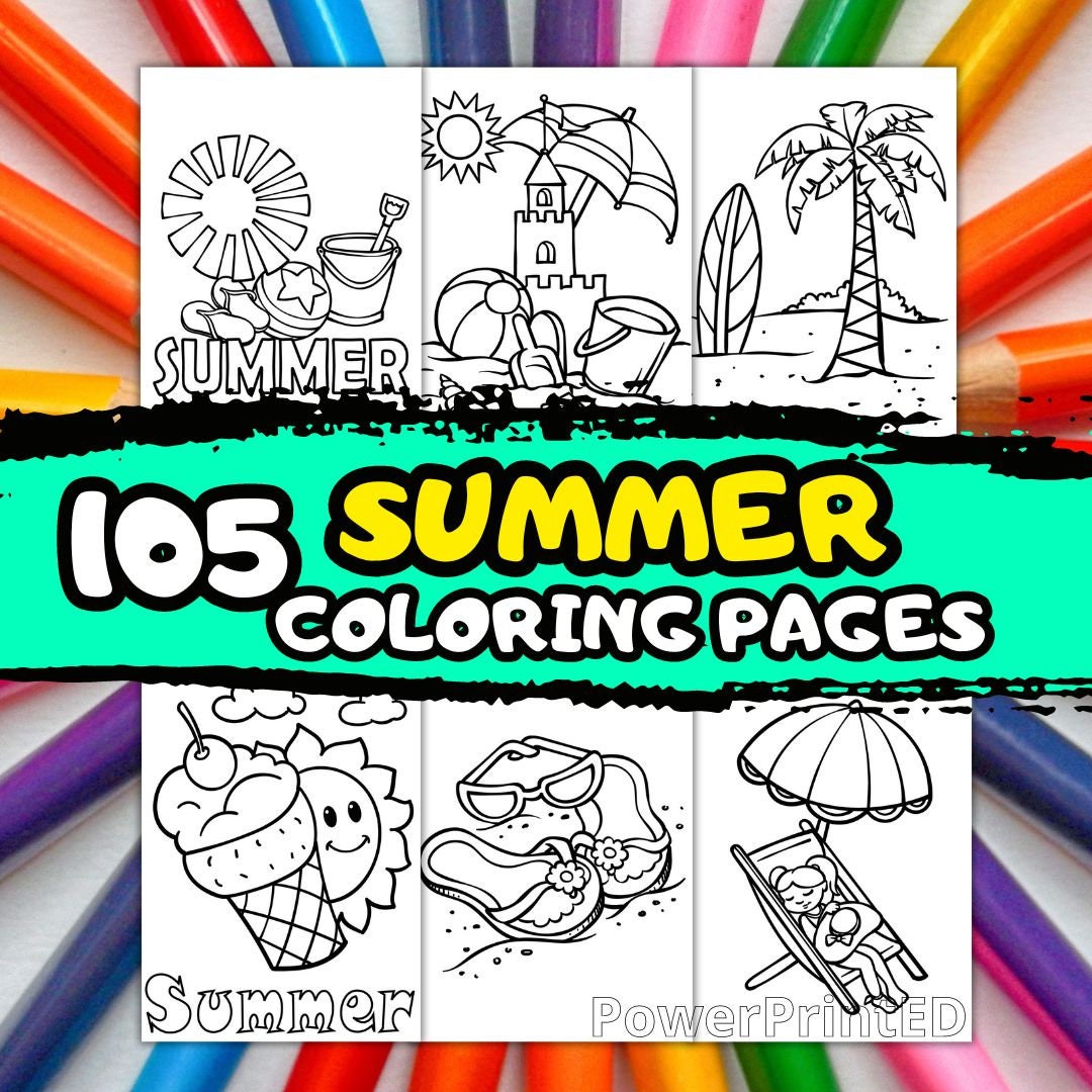 105 SUMMER Coloring Pages / Coloring Pages for Kids/ Coloring Pages for ...